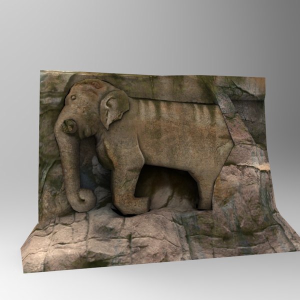 3d stone elephant statue 02