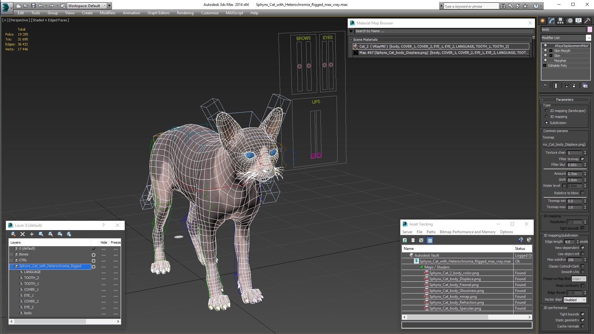 3D sphynx cat heterochromia rigged - TurboSquid 1655397
