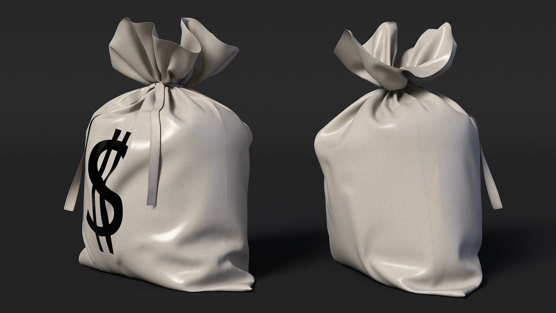 3D Money Bag with Dollar Sign - TurboSquid 2155484