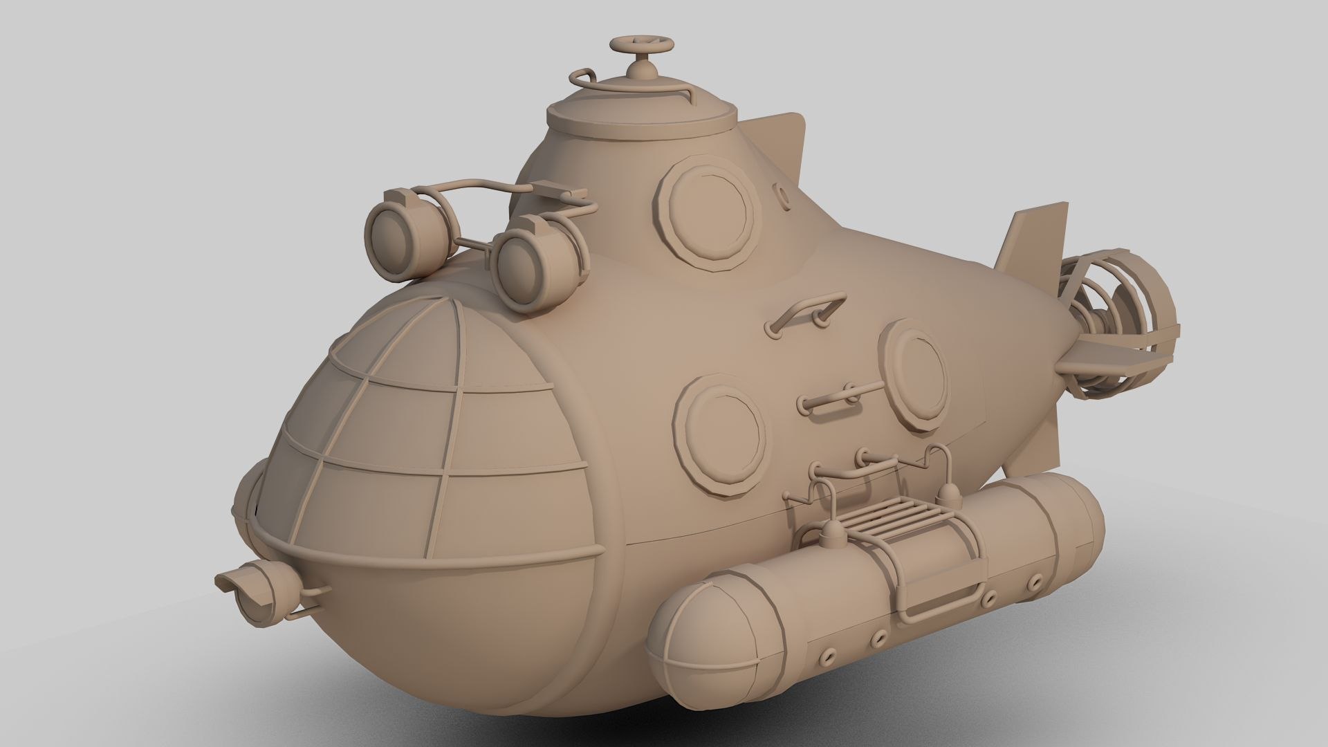 Steampunk Cartoon Submarine Model - TurboSquid 2158272