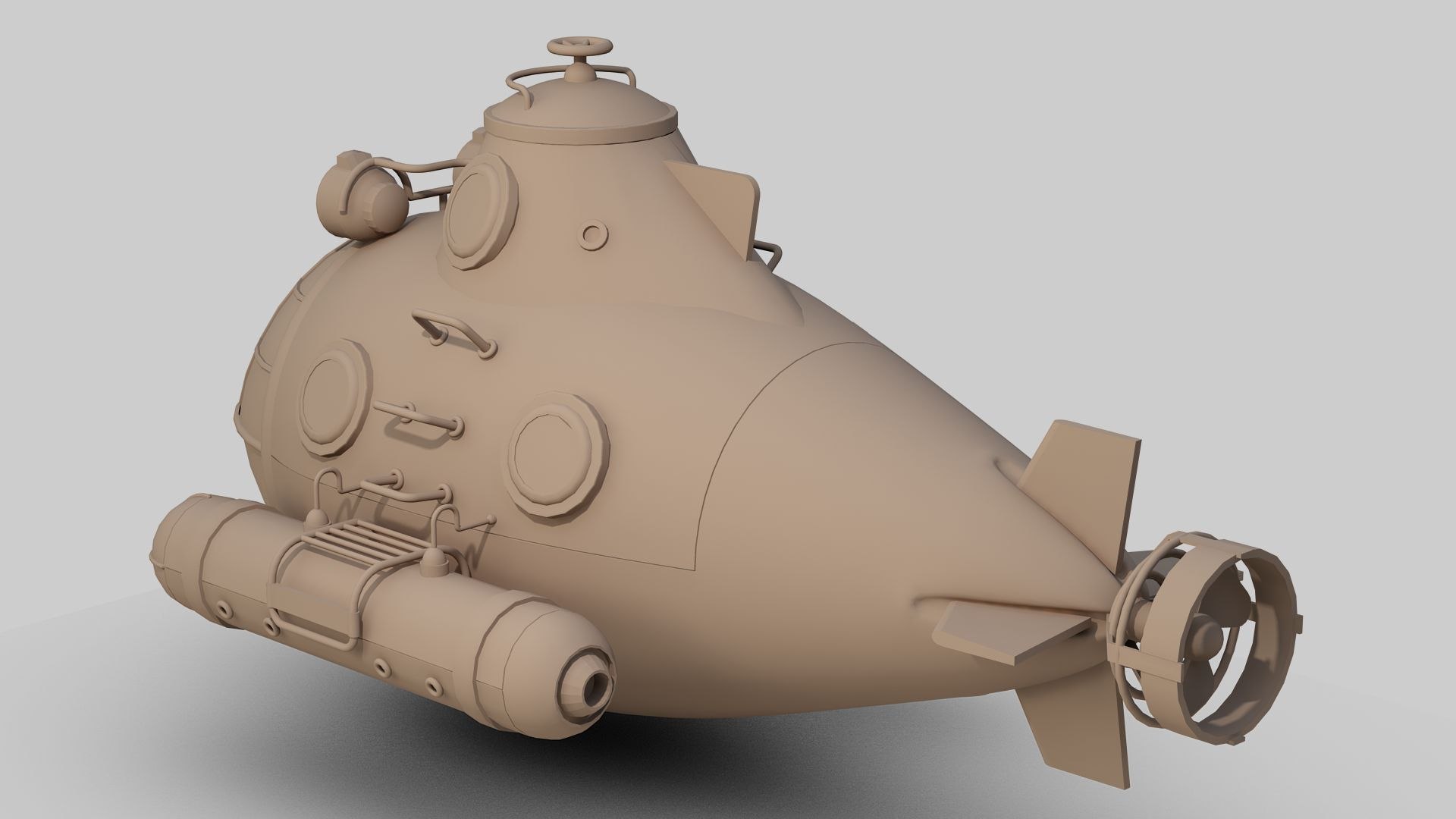 Steampunk Cartoon Submarine Model - TurboSquid 2158272