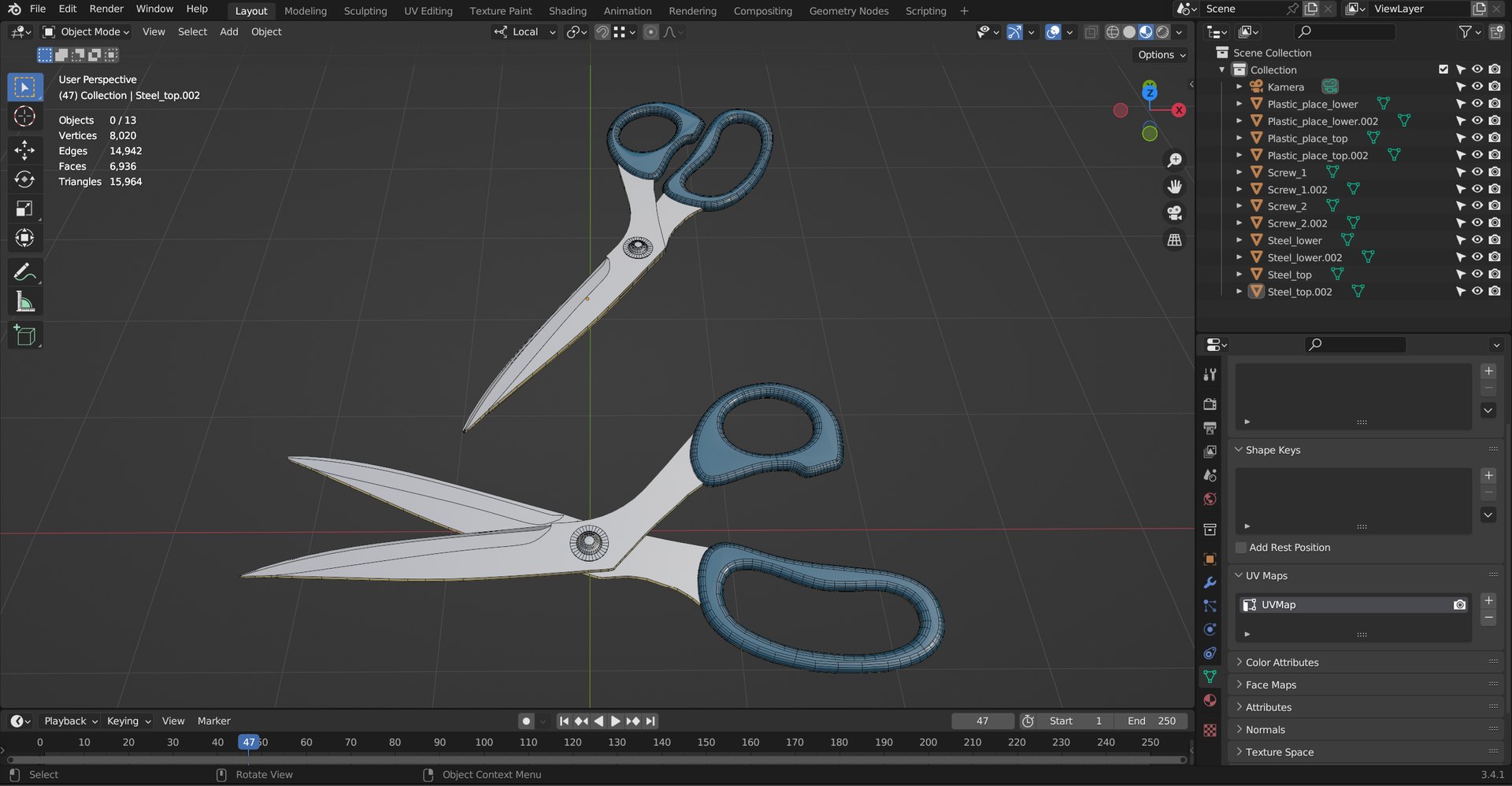 Realistic Scissors High Poly 3D model - TurboSquid 2056733