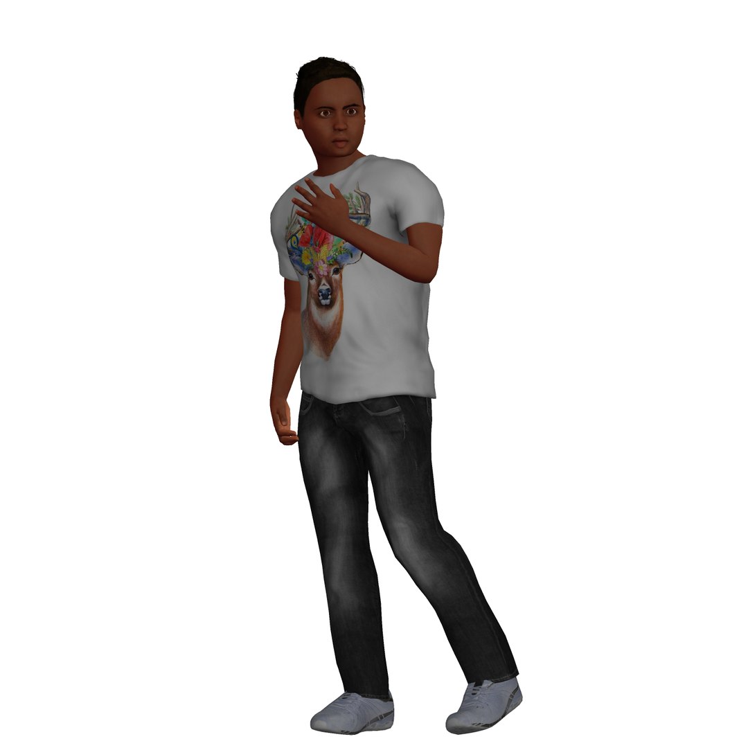 3D Black Young Boy Character - TurboSquid 1649750