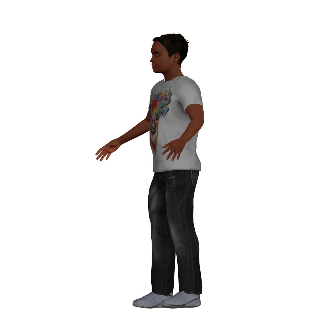 3D Black Young Boy Character - TurboSquid 1649750