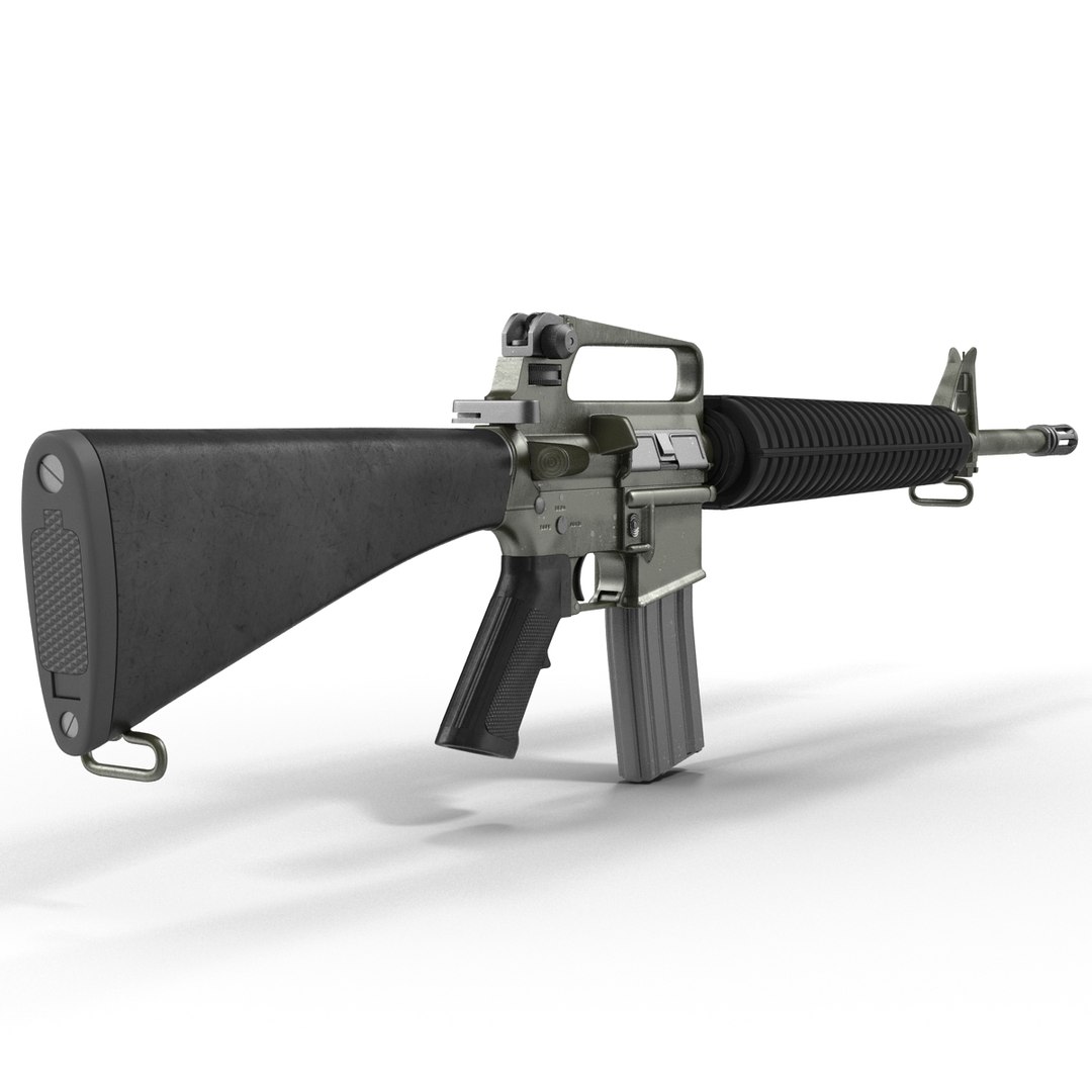 rifle m16a2 modeled 3ds