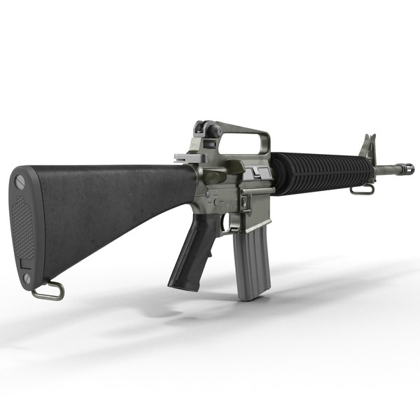 rifle m16a2 modeled 3ds