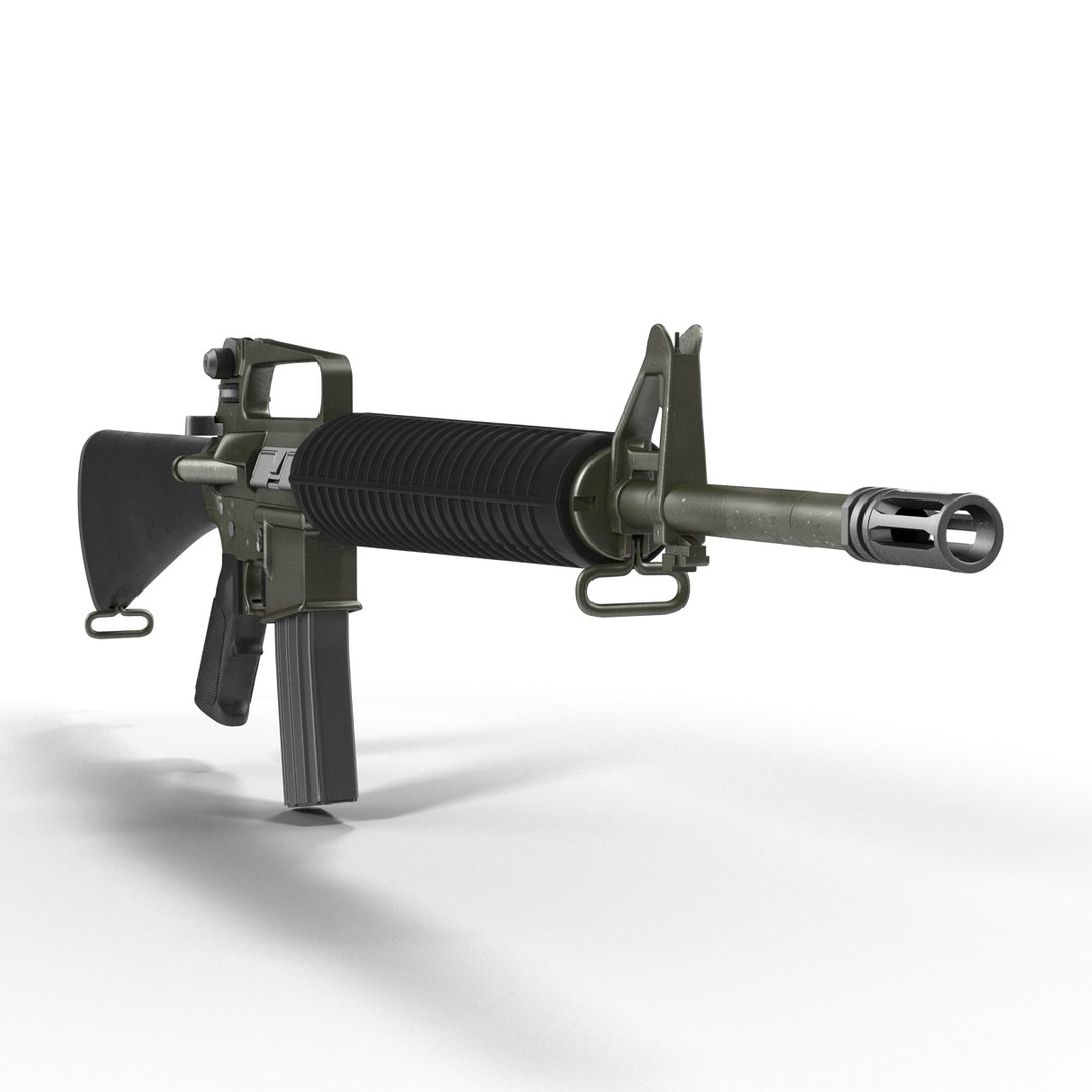rifle m16a2 modeled 3ds