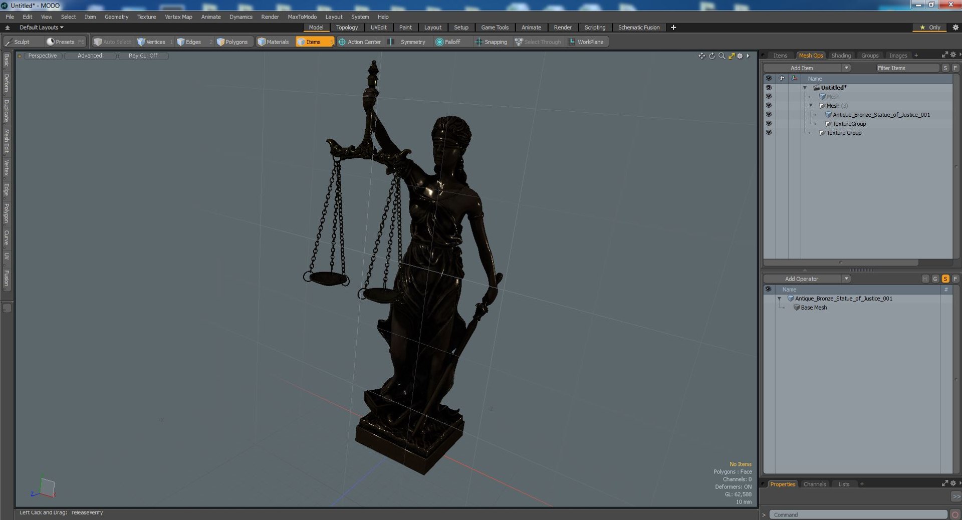 Antique Bronze Statue of Justice model - TurboSquid 1974428