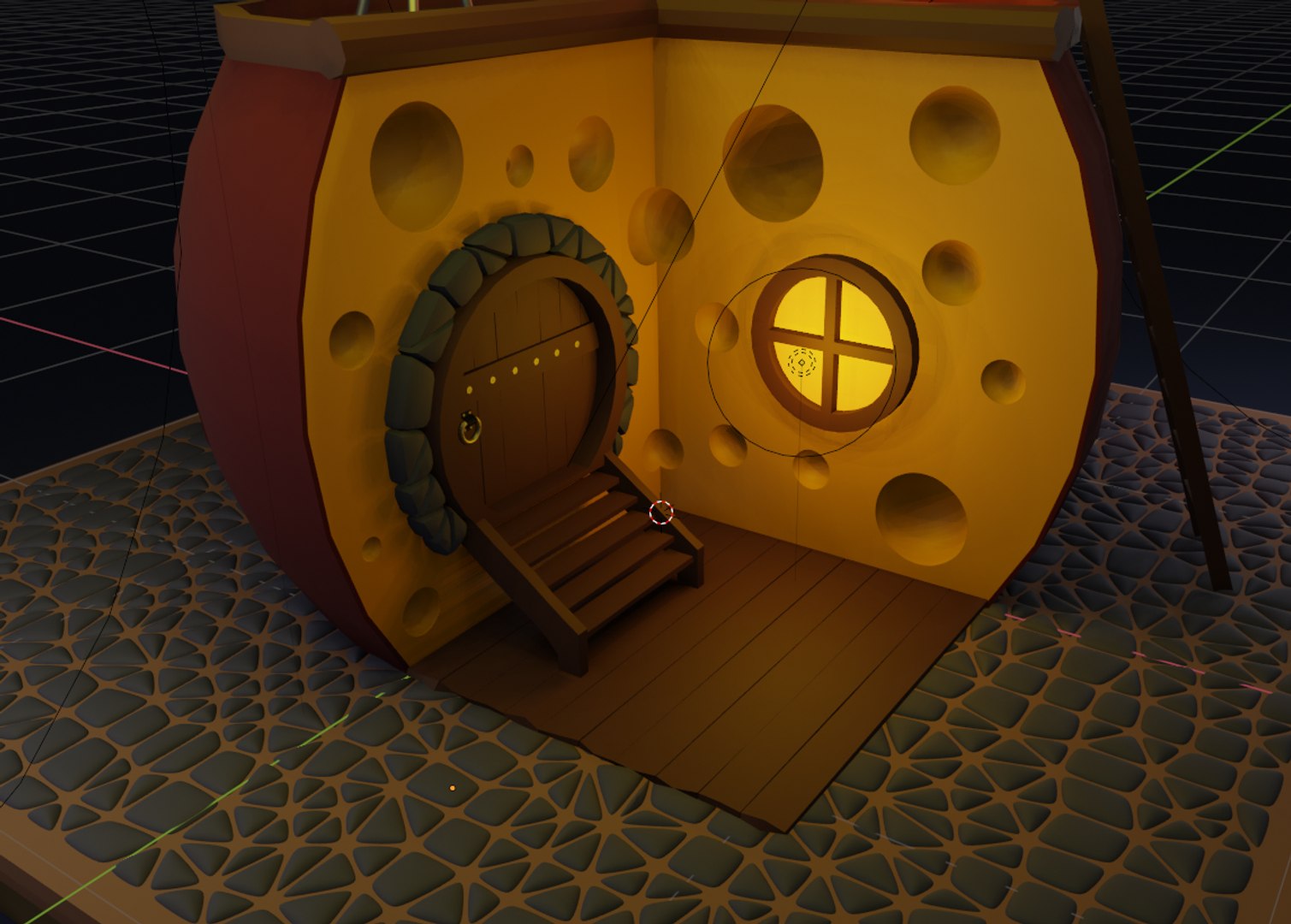 3D Model Cartoon Cheese House - TurboSquid 1632227