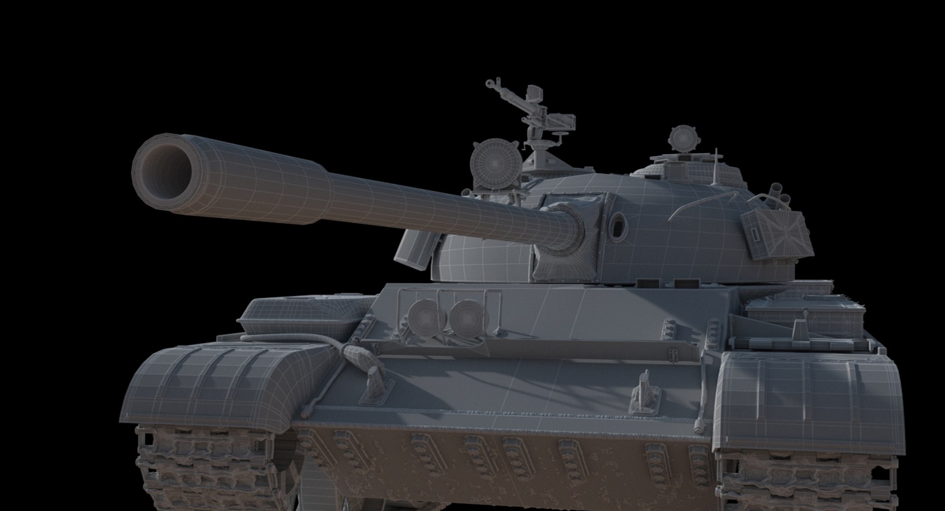 tank t-55 scene 3d model