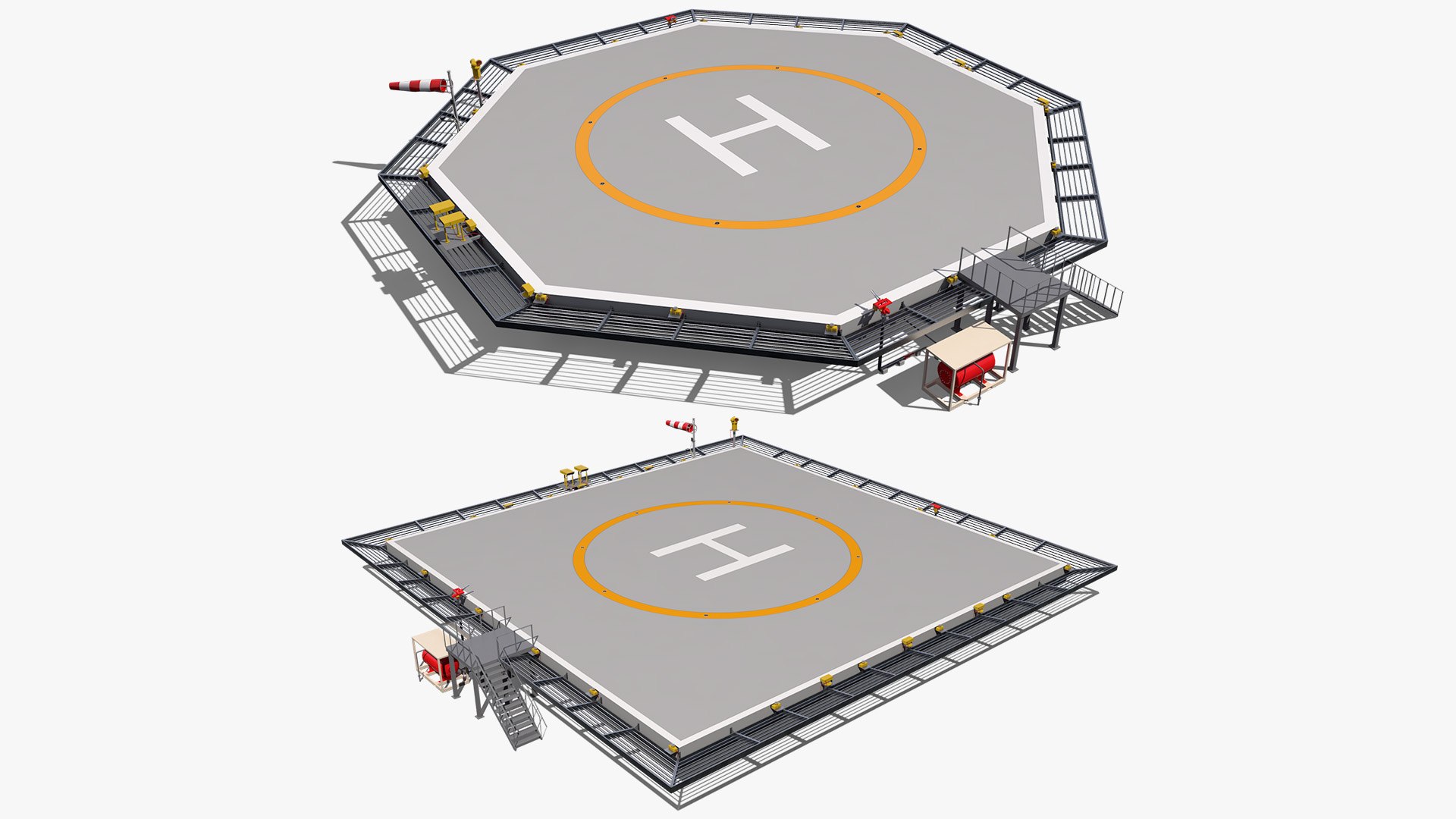 Heliports Collection 2 3D model - TurboSquid 2162557