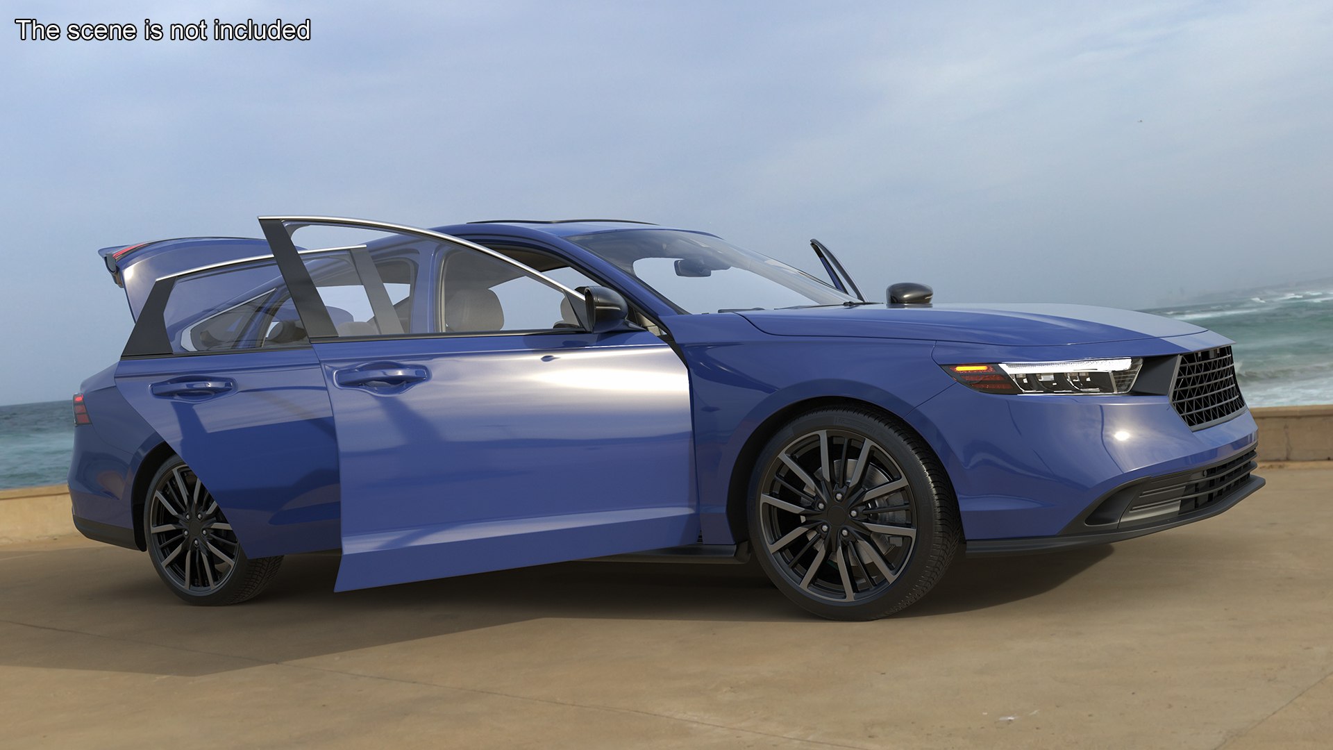 Modern Premium Sedan Car With Sunroof Blue 3D - TurboSquid 2369024