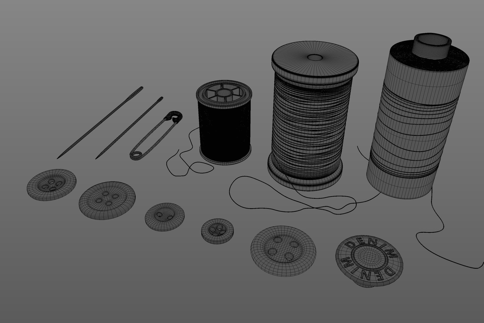 3D Threads Needles Buttons Collection Model - TurboSquid 2226359