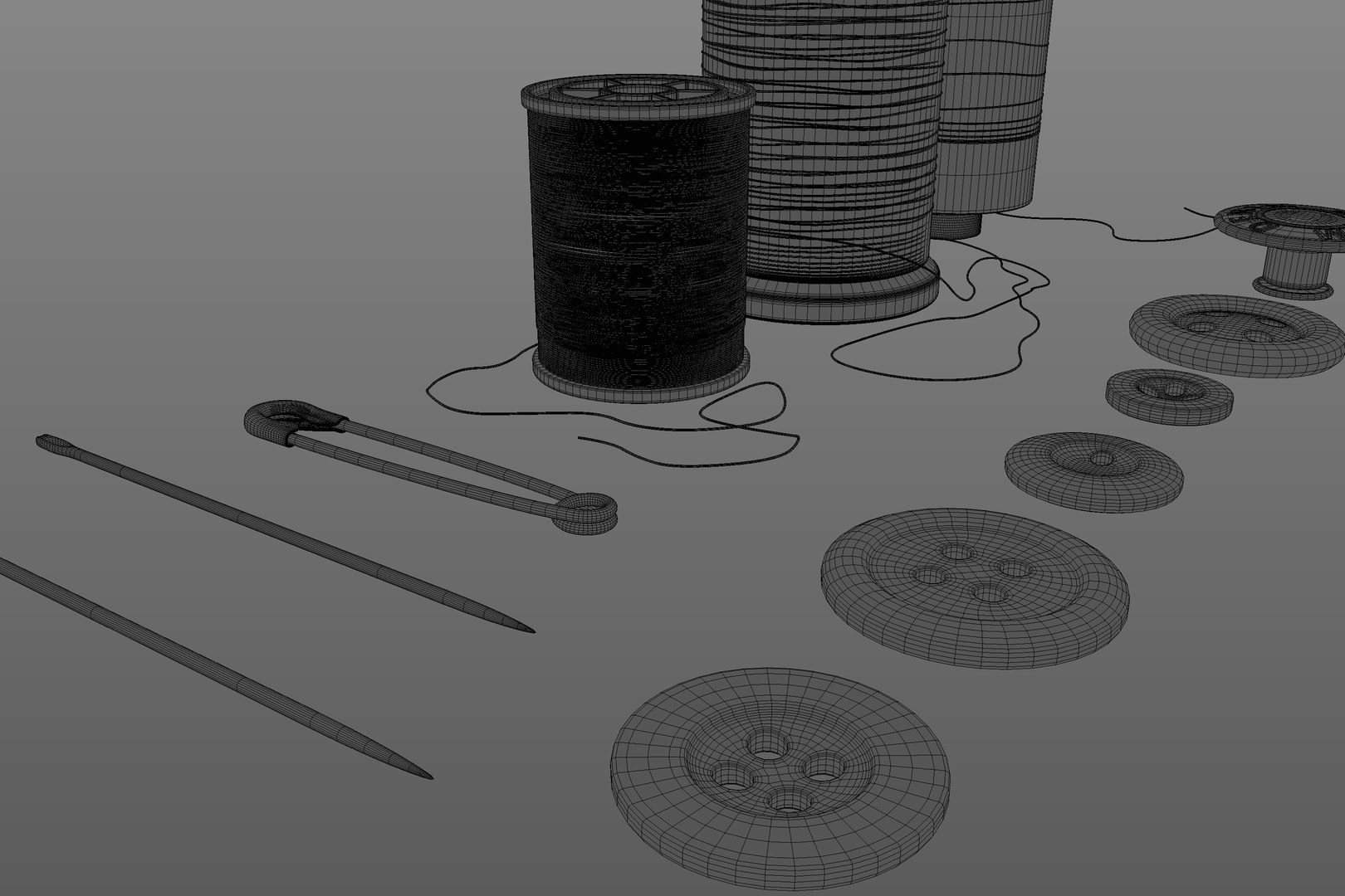 3D Threads Needles Buttons Collection Model - TurboSquid 2226359