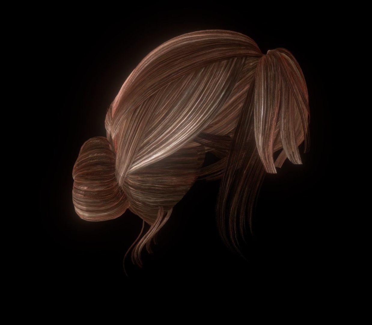 Girl hair 5 hairstyles model - TurboSquid 1381358