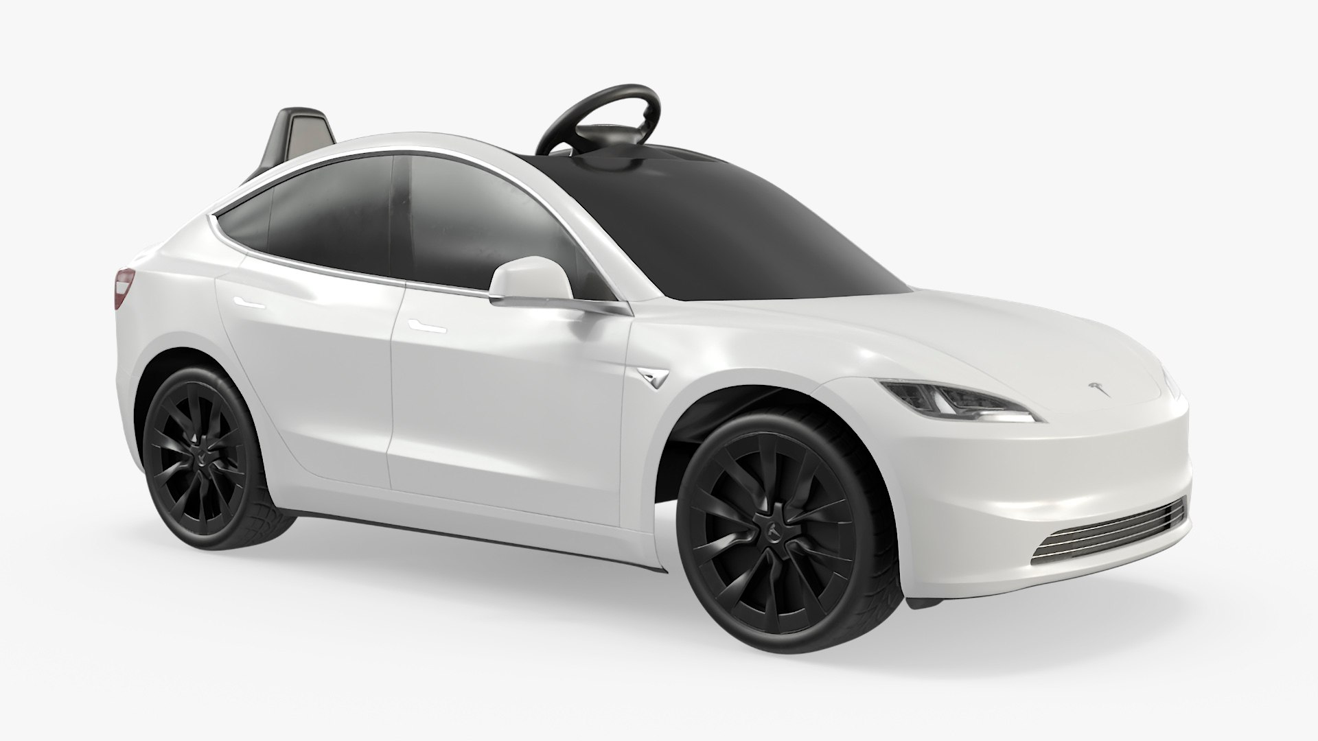 Luxury Kids Ride-On Tesla Inspired White Rigged For Maya 3D Model ...