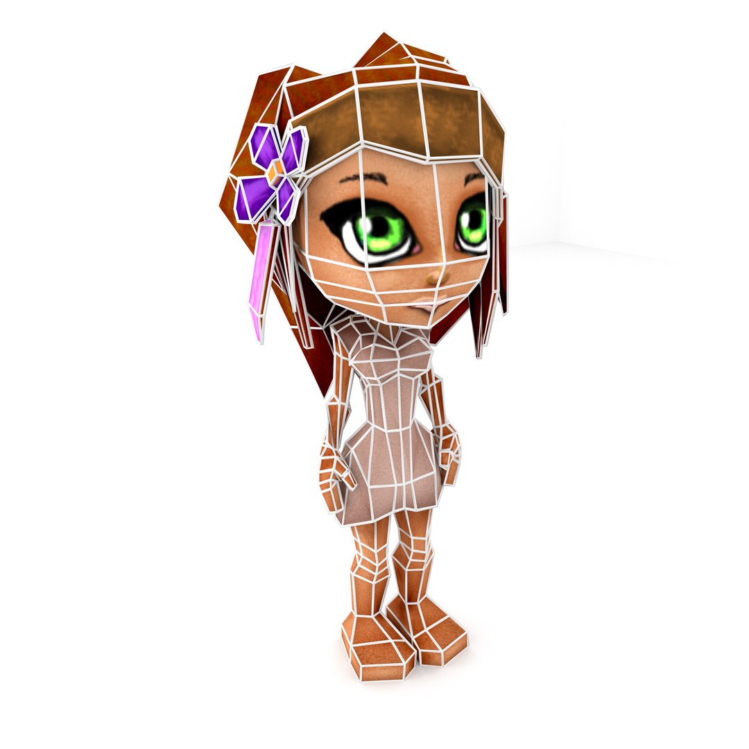 3d Obj Cute Little Chibi Witch