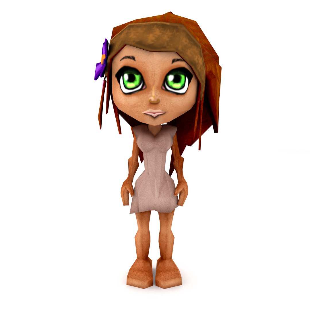 3d Obj Cute Little Chibi Witch