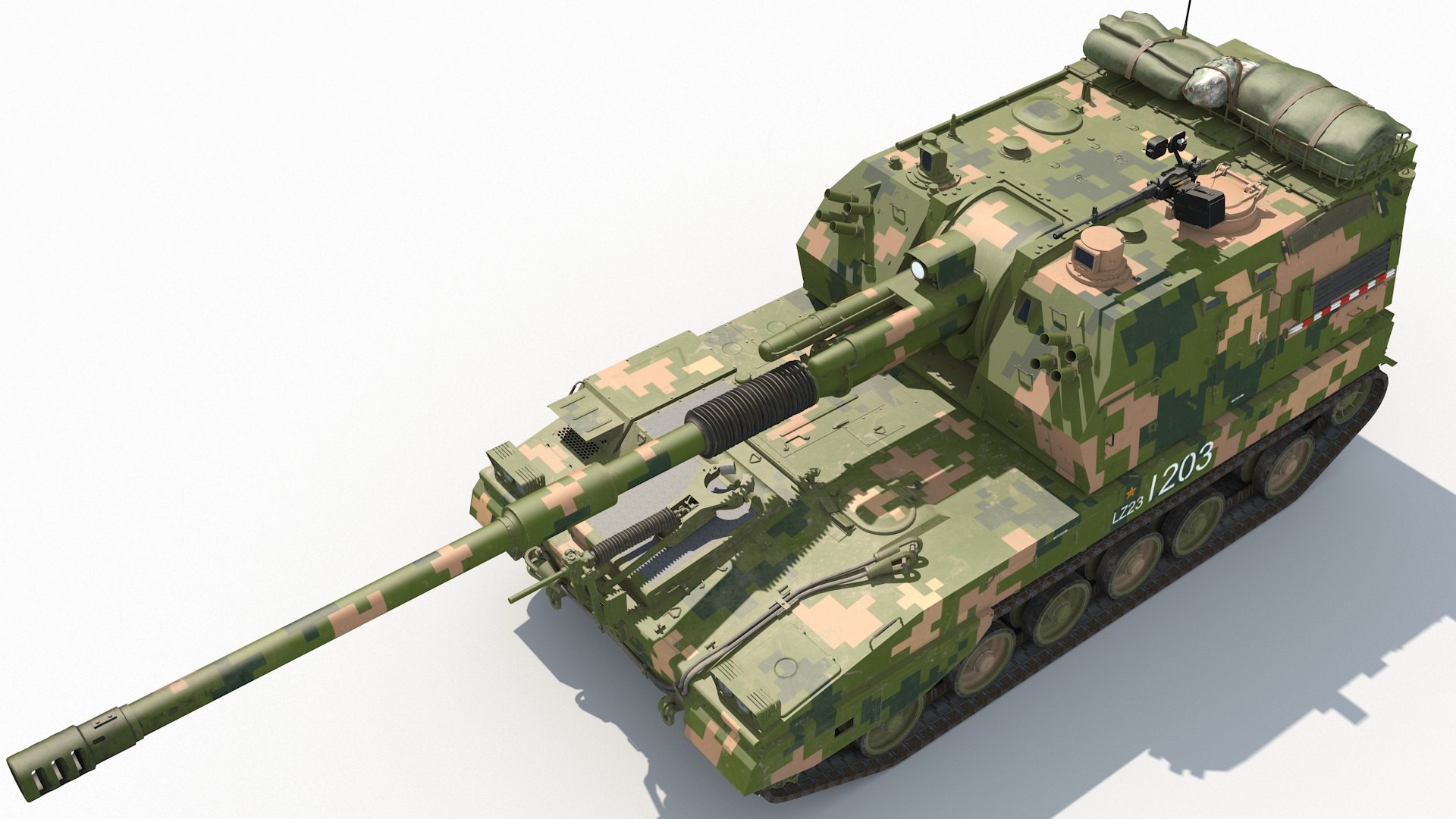 China Type PLZ05 155mm Self-propelled Gun Howitzer Model - TurboSquid 2411466