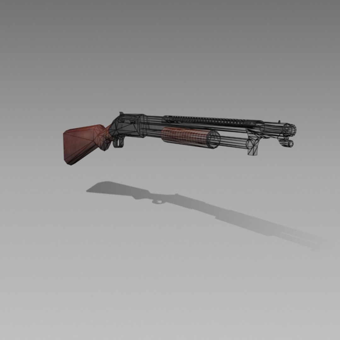 3d 3ds Winchester M1897 Gun