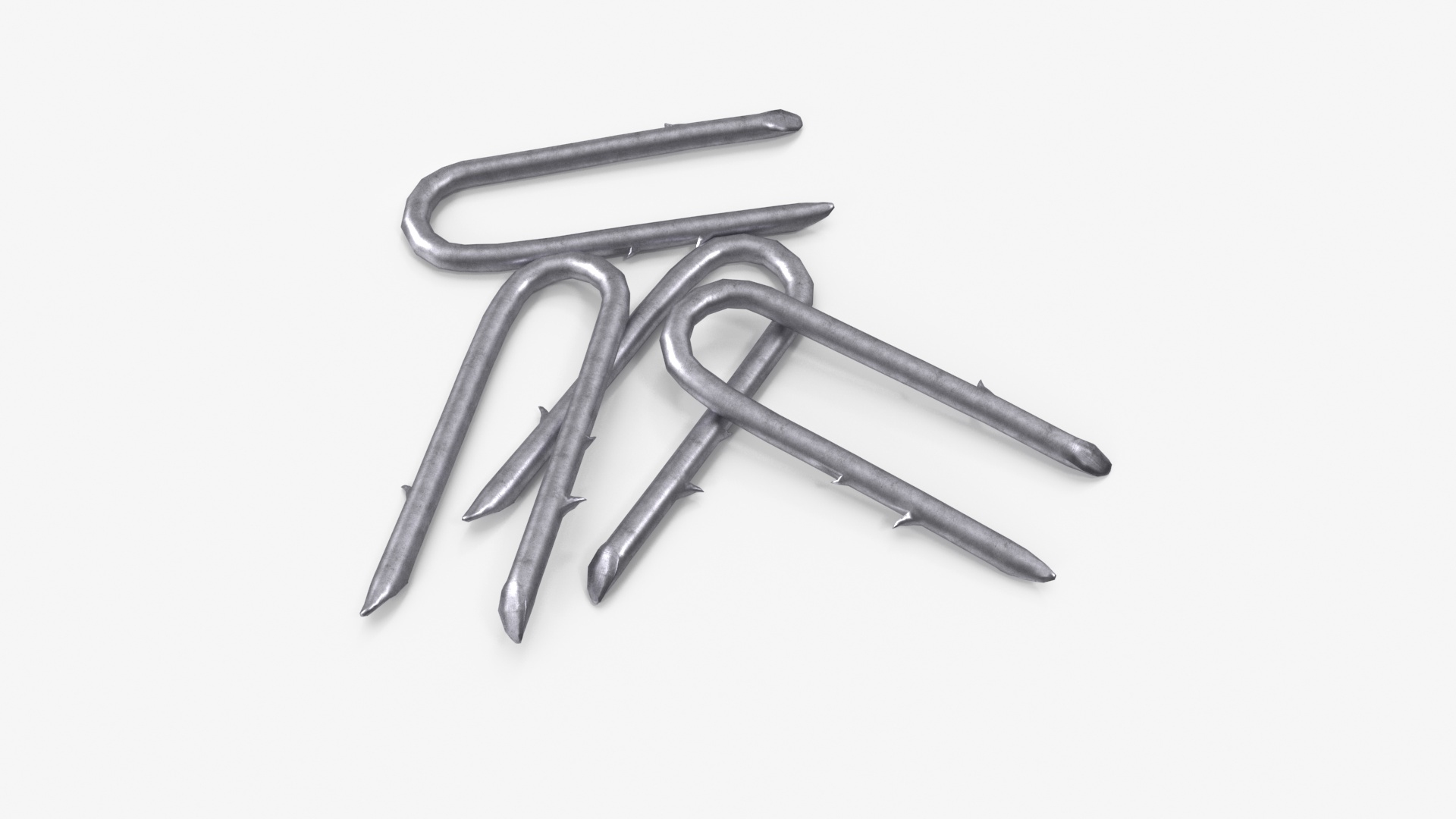 Pile Of U-type Flat Head Nails Double Barbed 3D Model - TurboSquid 2210659