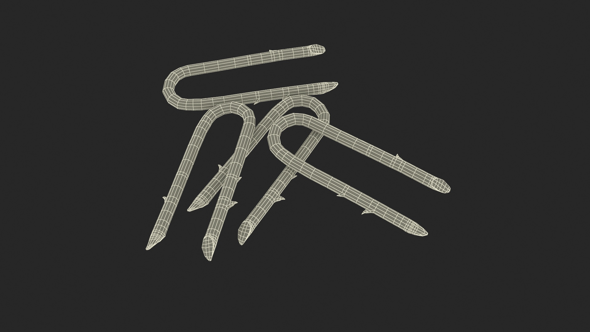 Pile Of U-type Flat Head Nails Double Barbed 3D Model - TurboSquid 2210659