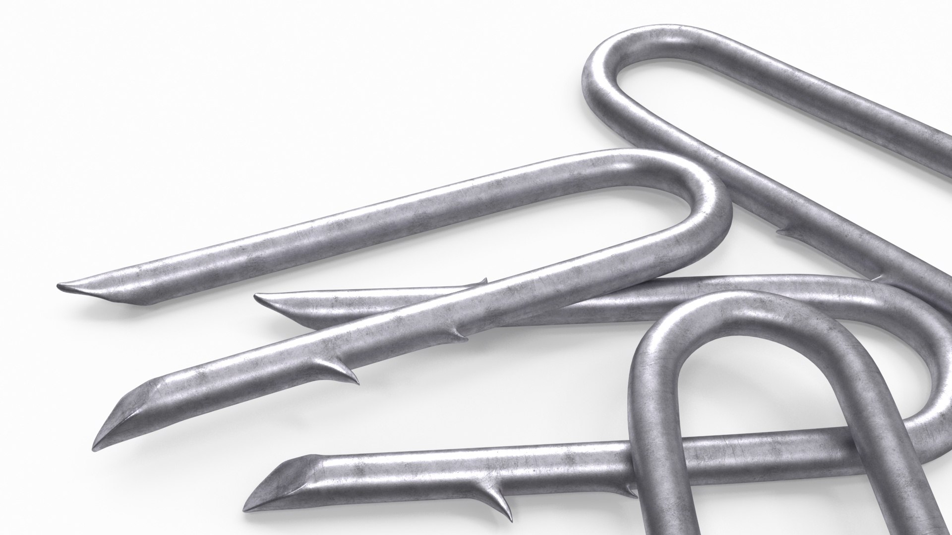 Pile Of U-type Flat Head Nails Double Barbed 3D Model - TurboSquid 2210659