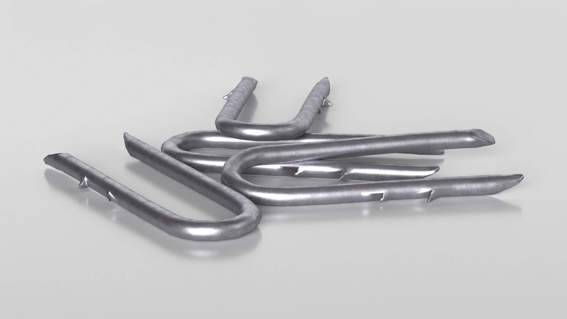 Pile Of U-type Flat Head Nails Double Barbed 3D Model - TurboSquid 2210659