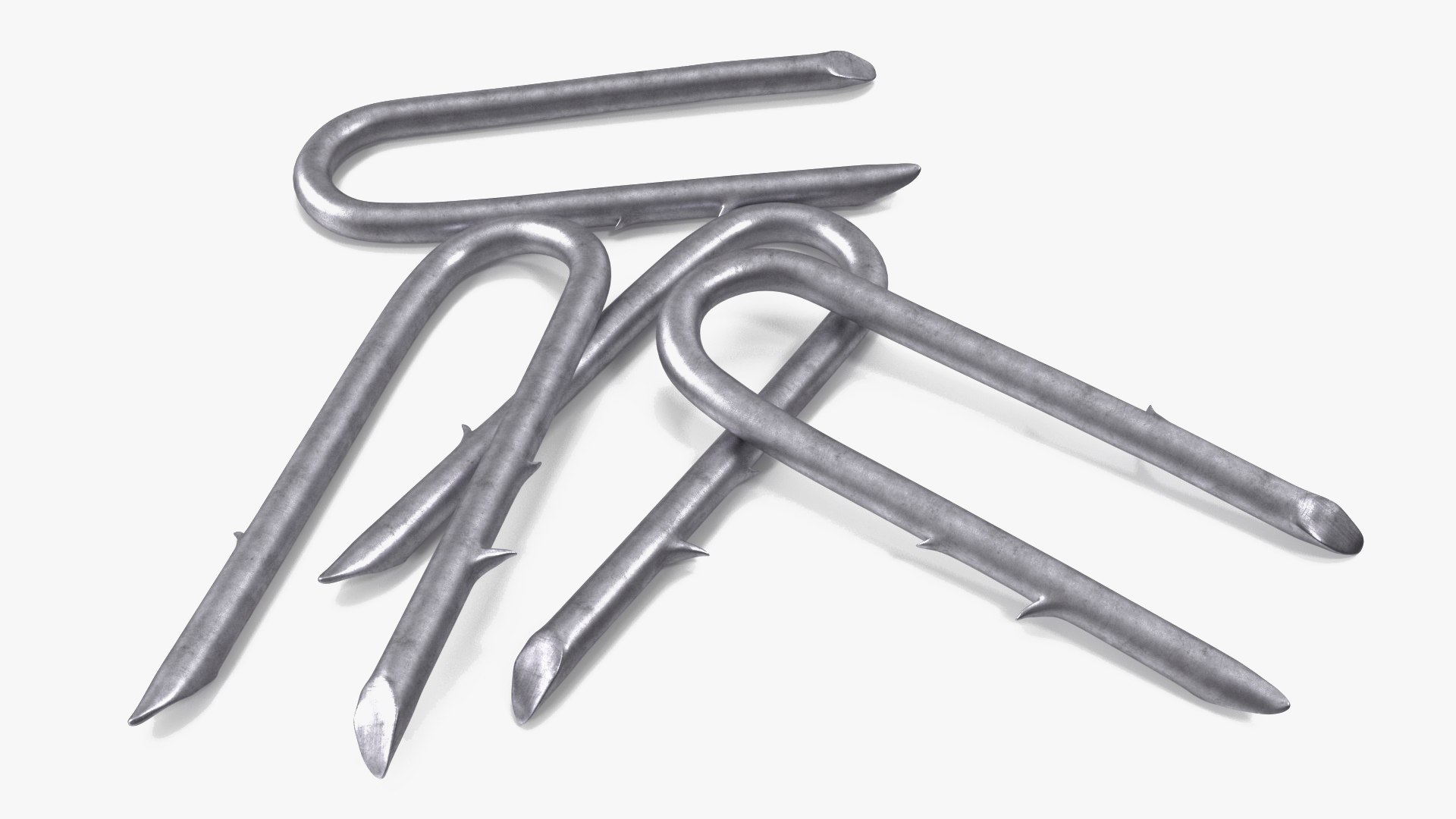 Pile Of U-type Flat Head Nails Double Barbed 3D Model - TurboSquid 2210659