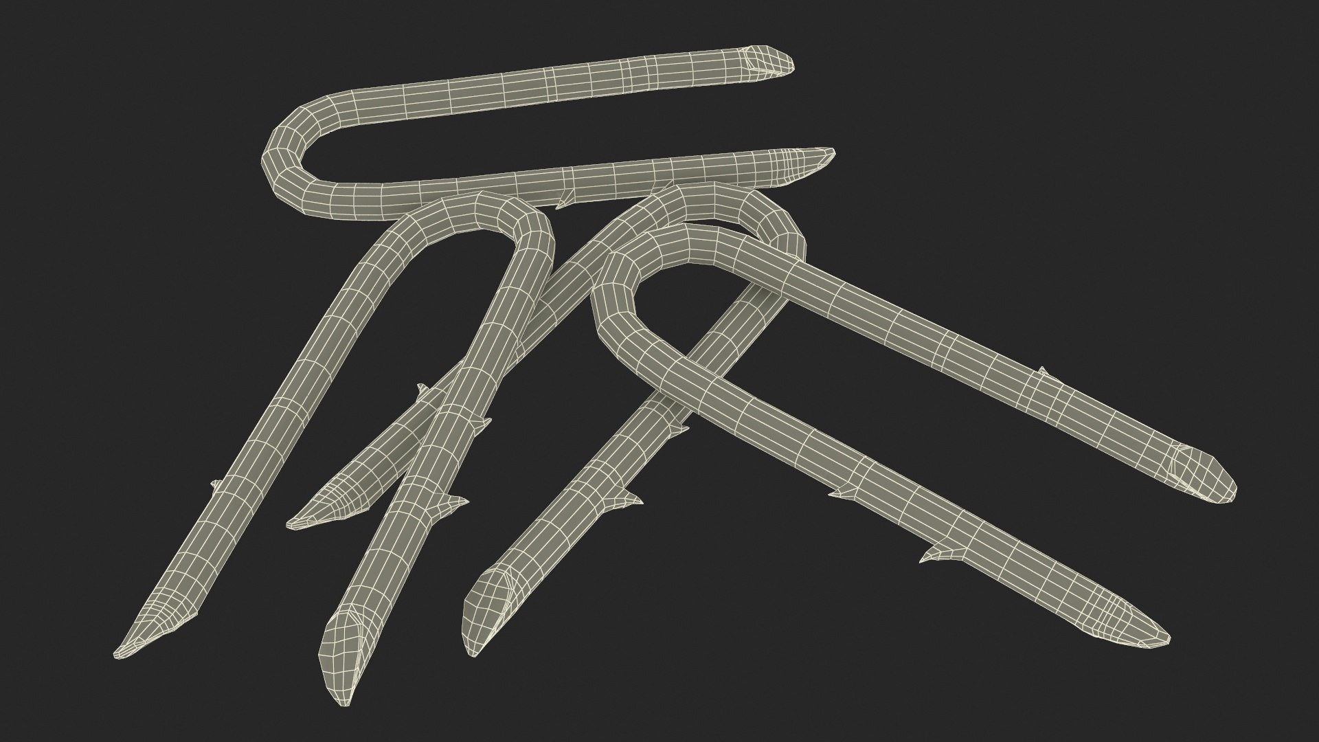 Pile Of U-type Flat Head Nails Double Barbed 3D Model - TurboSquid 2210659