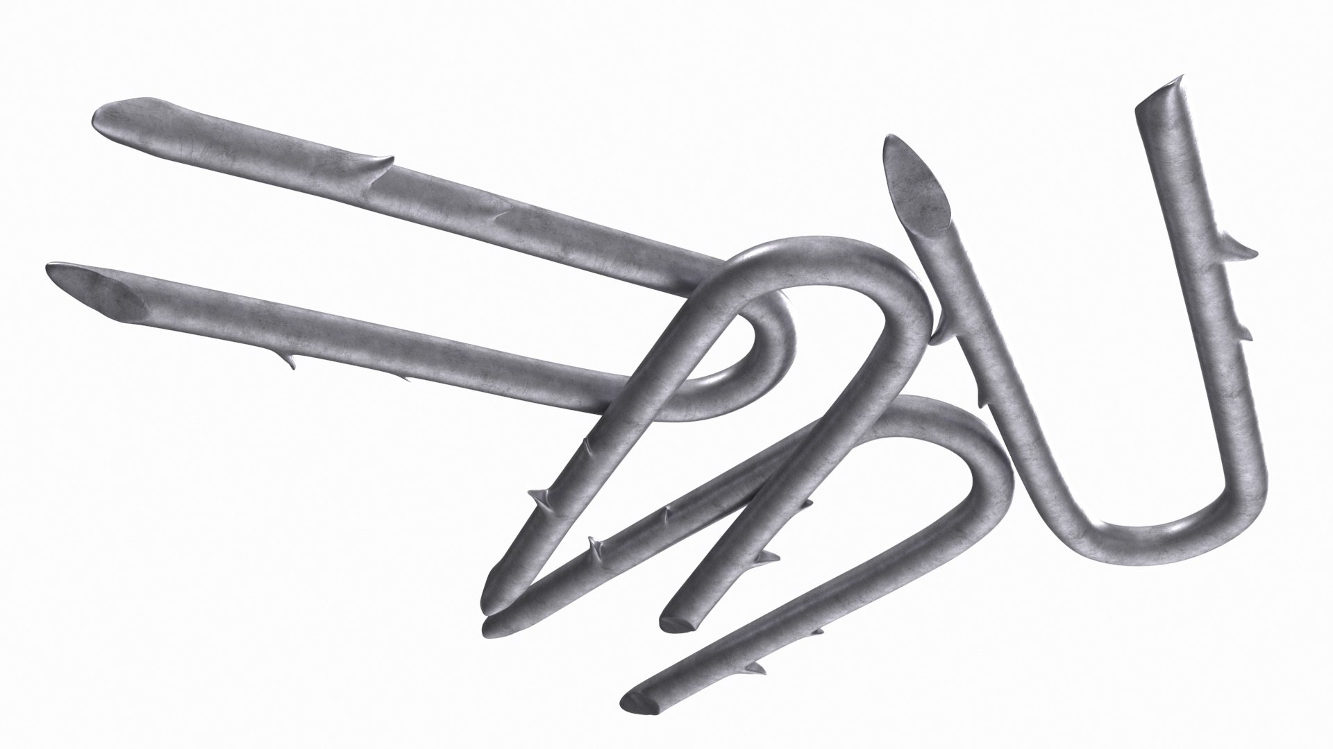 Pile Of U-type Flat Head Nails Double Barbed 3D Model - TurboSquid 2210659
