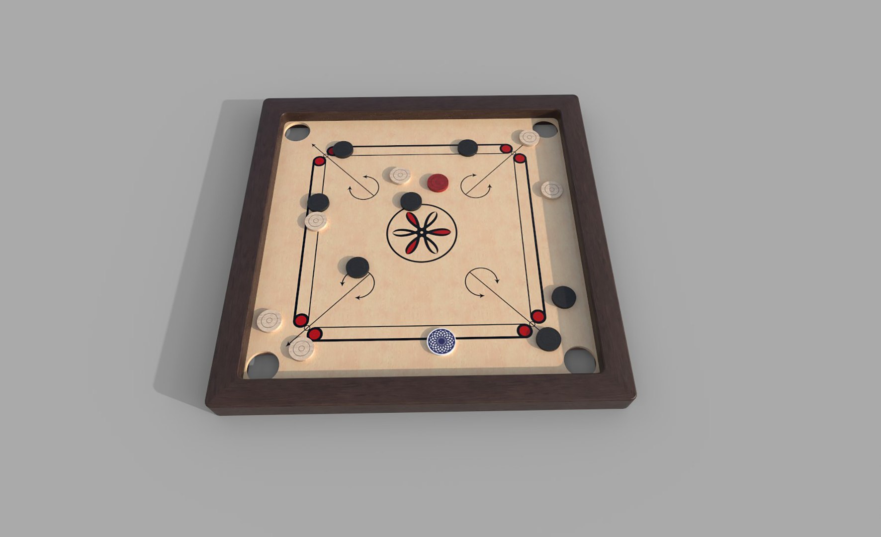 3D Carrom Board model - TurboSquid 2065199