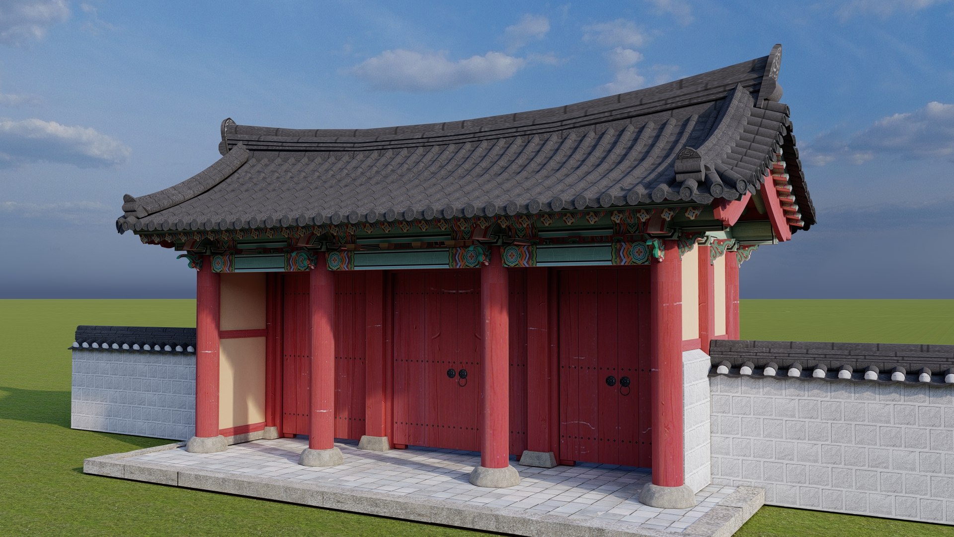 3D Korea House Gate Pyengdemun Model - TurboSquid 2019937