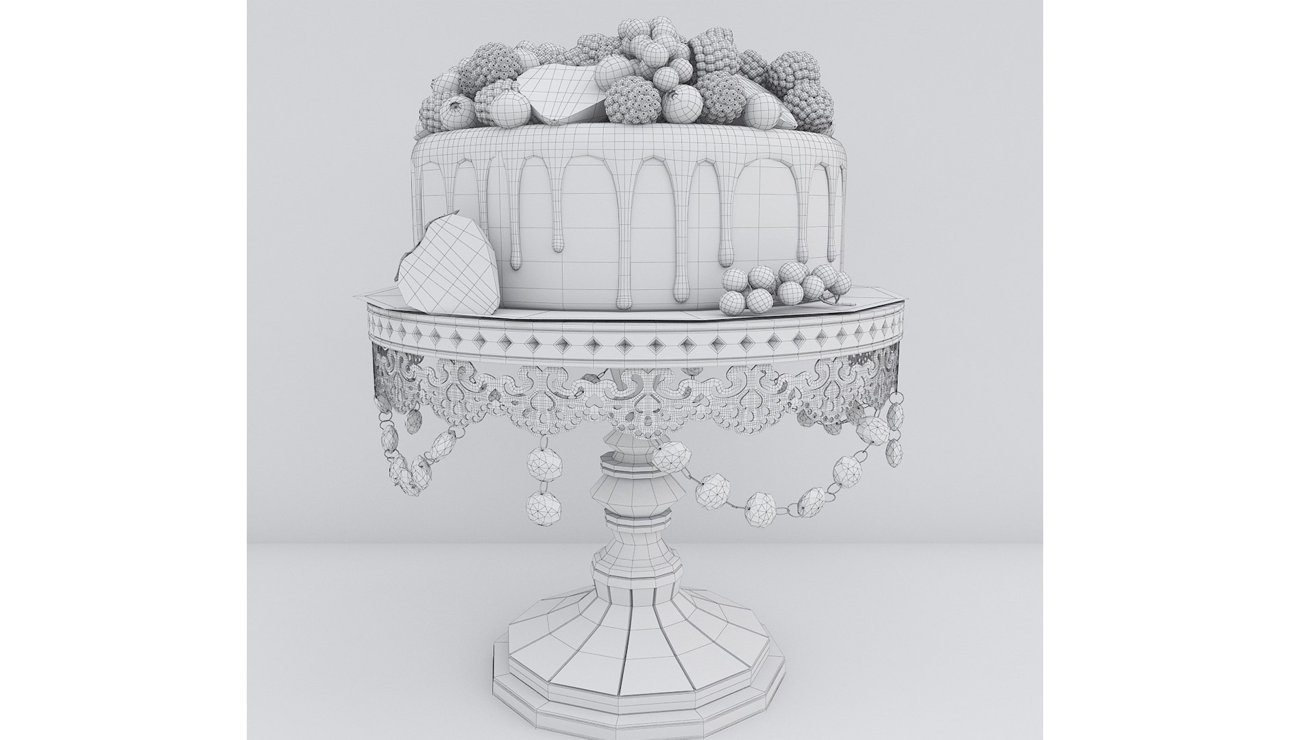 3D Berry Cake Model - TurboSquid 1947070