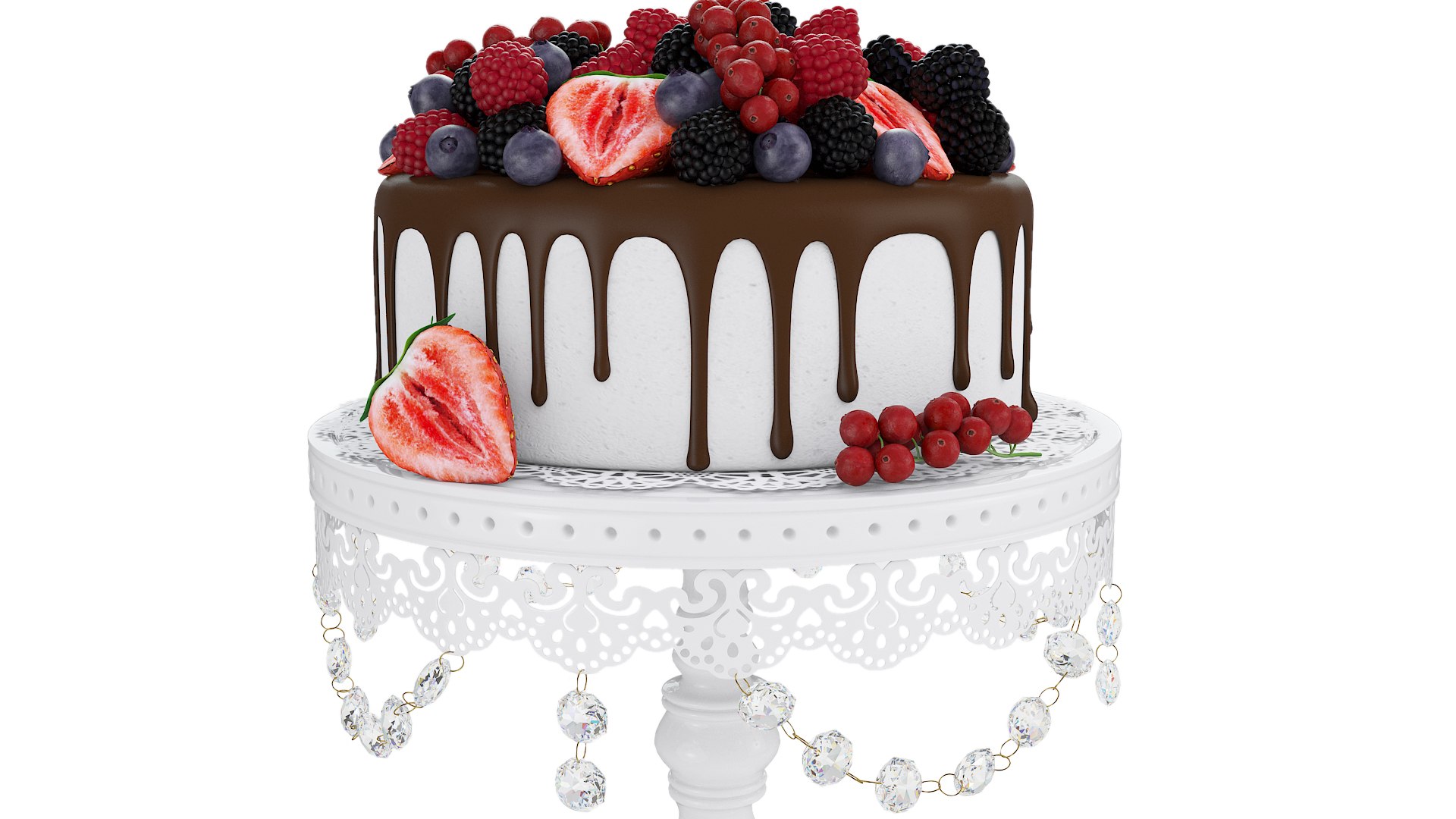 3D Berry Cake Model - TurboSquid 1947070