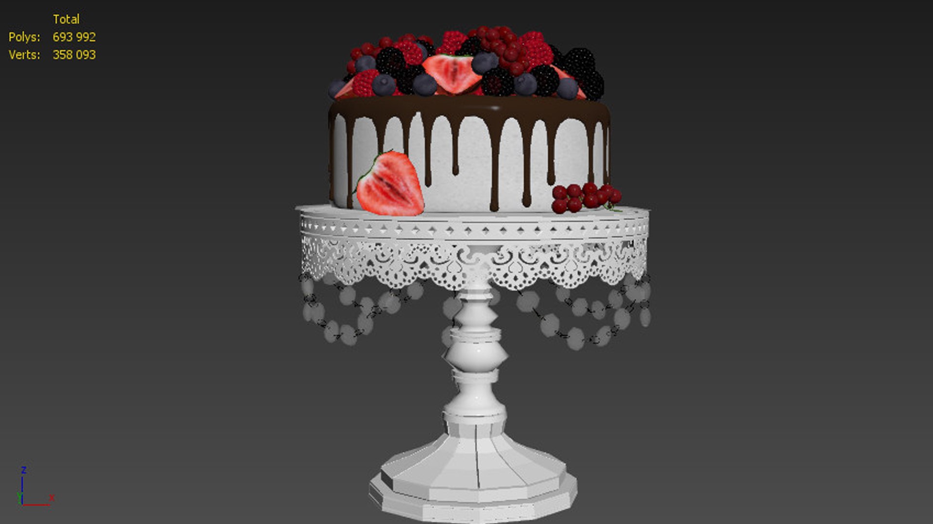 3D Berry Cake Model - TurboSquid 1947070