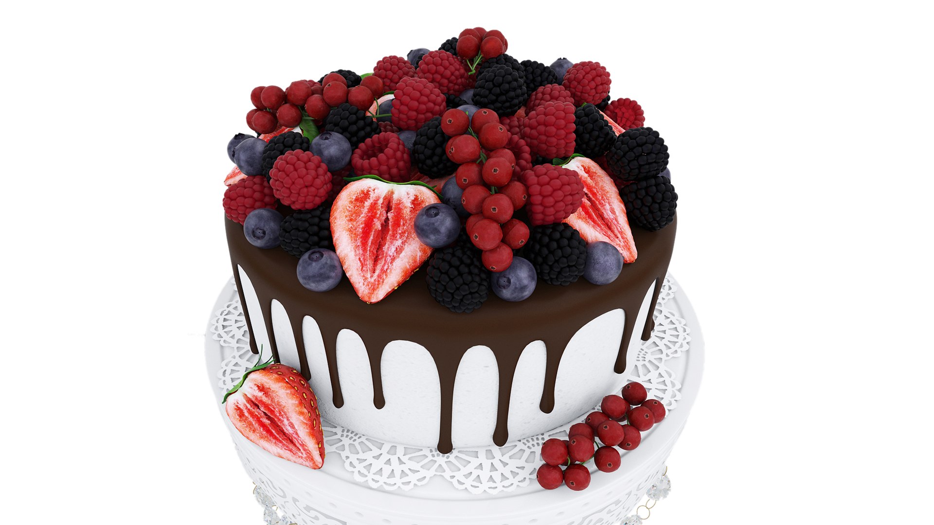 3D Berry Cake Model - TurboSquid 1947070