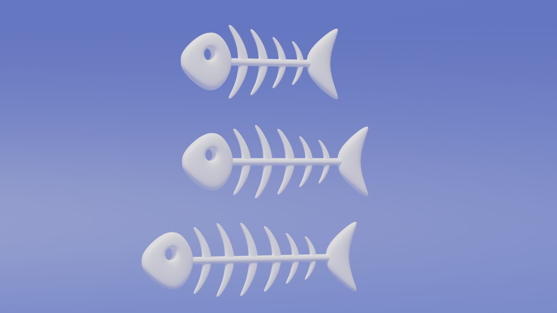 Cartoon Fish Bones Collection 3D Model - TurboSquid 2110687