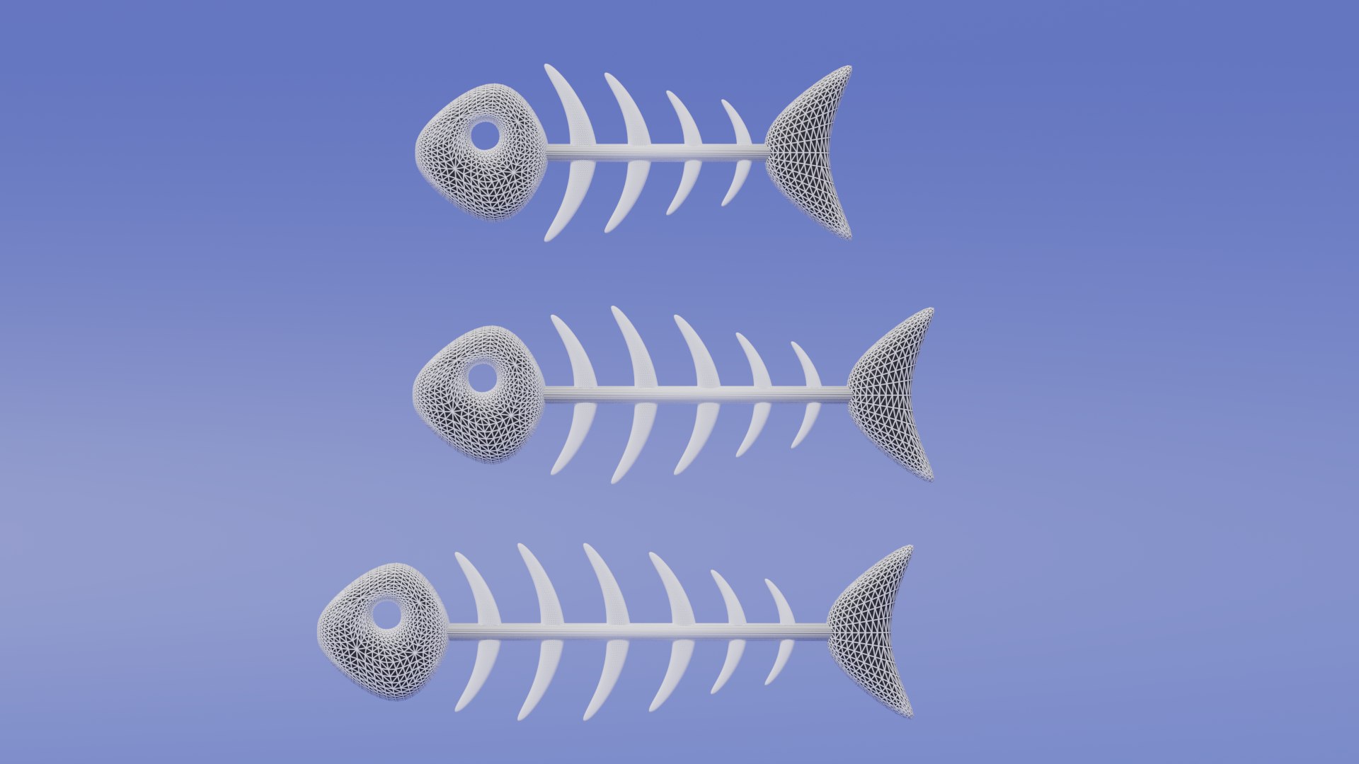Cartoon Fish Bones Collection 3D Model - TurboSquid 2110687