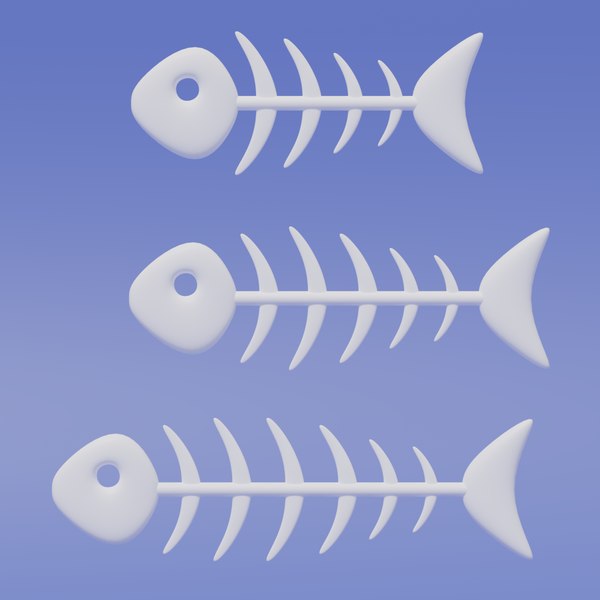 modelo 3d Cartoon Fish Bones Collection - TurboSquid 2110687