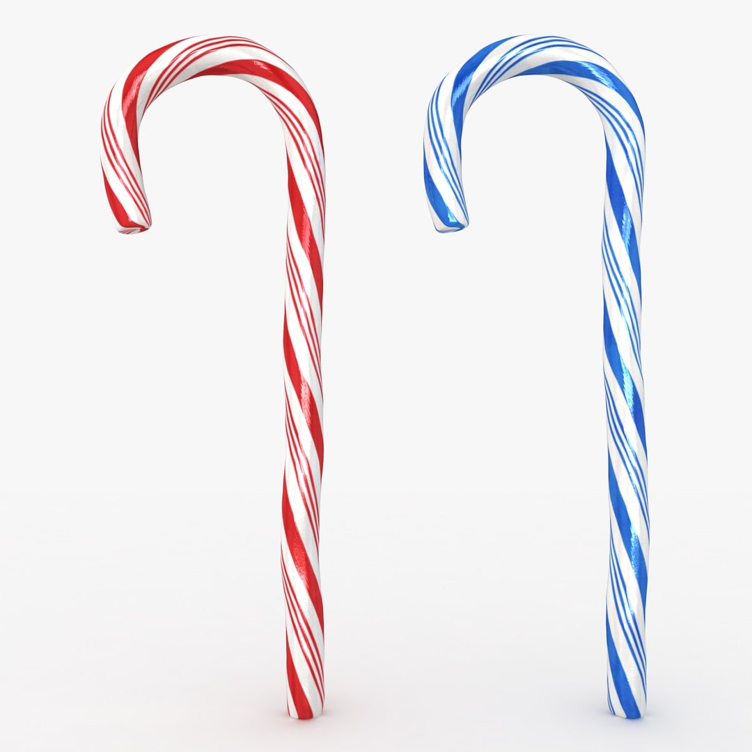 3d Model Candy Cane 2 Colors