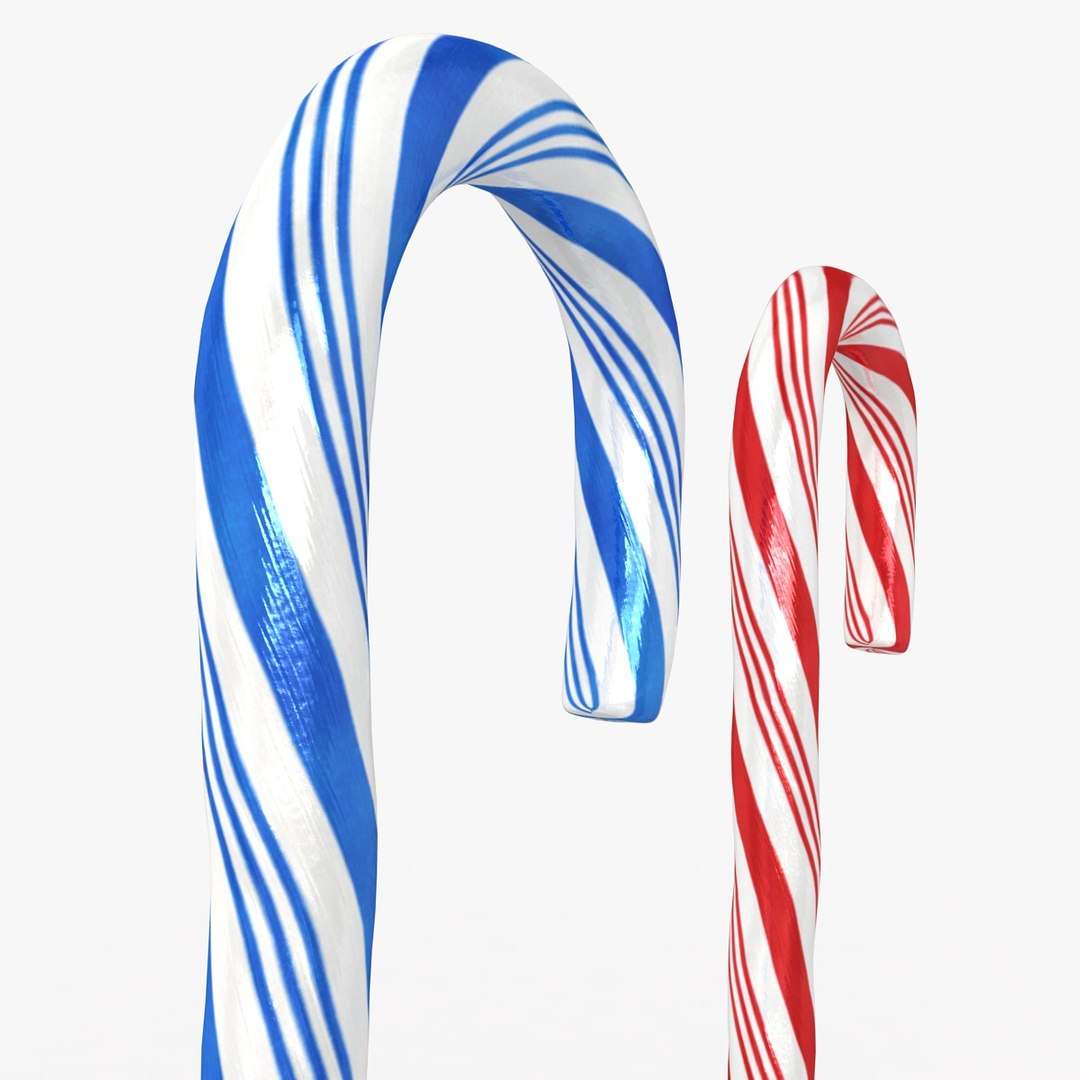 3d Model Candy Cane 2 Colors