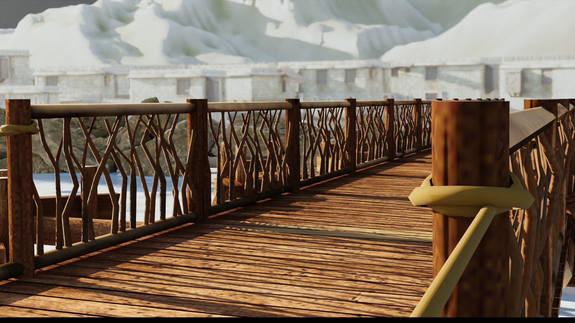 3D Wooden Roman Fixed Bridge Model - TurboSquid 2240934