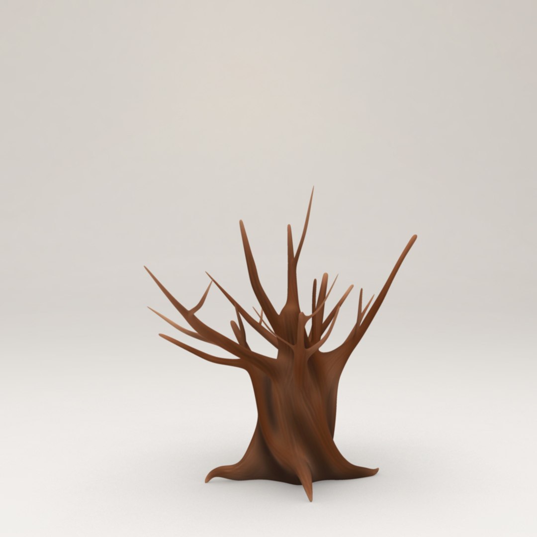 stylized tree cartoon obj