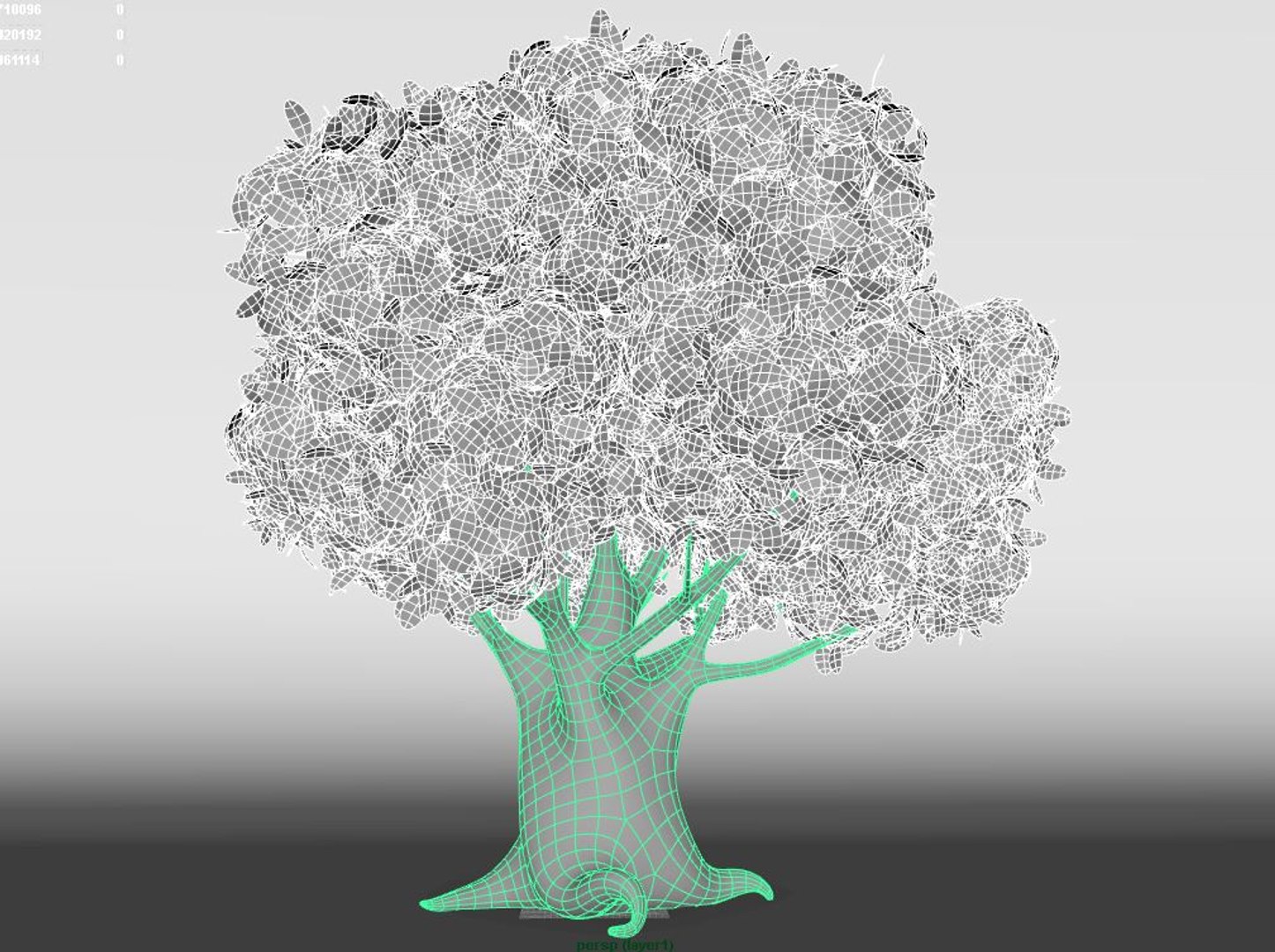 stylized tree cartoon obj