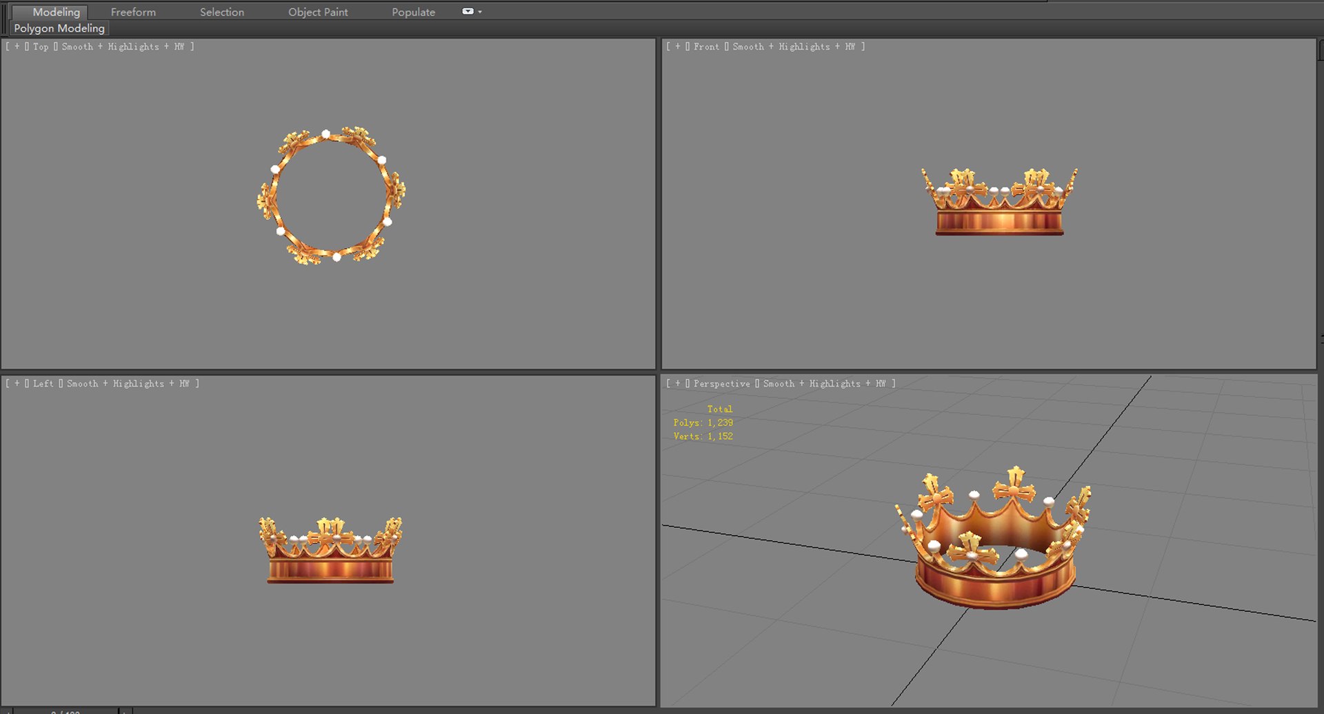 Cartoon Copper Crown 3D Model - TurboSquid 1745320