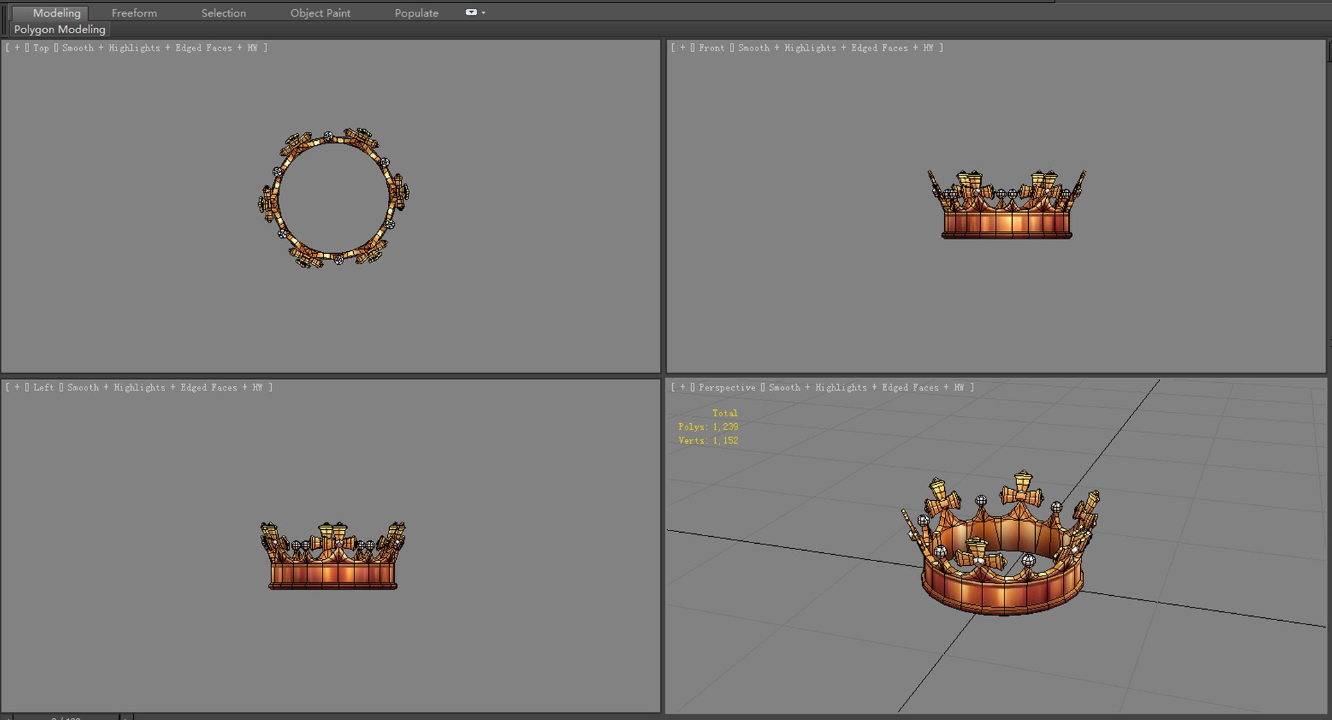 Cartoon Copper Crown 3D Model - TurboSquid 1745320