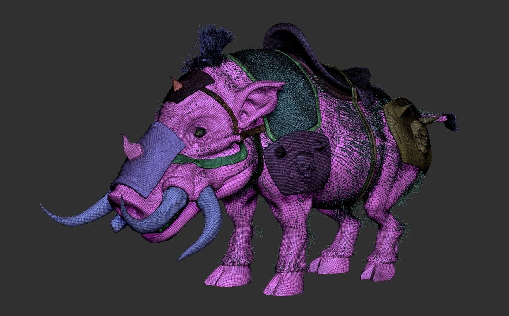 3D Fantasy Armored Wild Boar Model - TurboSquid 1467687