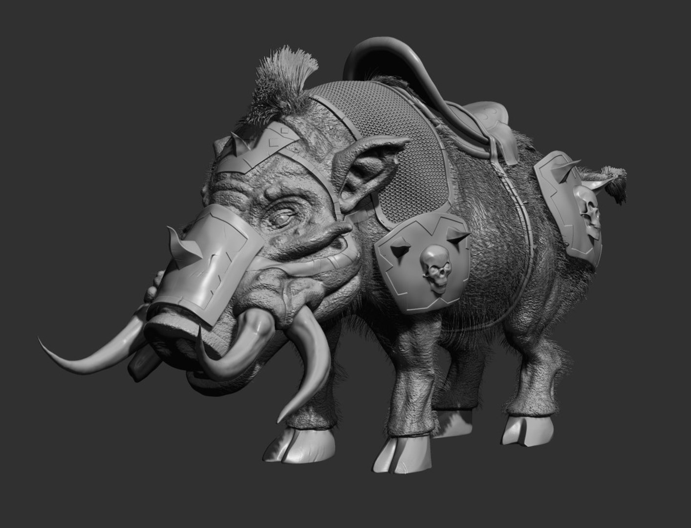 3D Fantasy Armored Wild Boar Model - TurboSquid 1467687