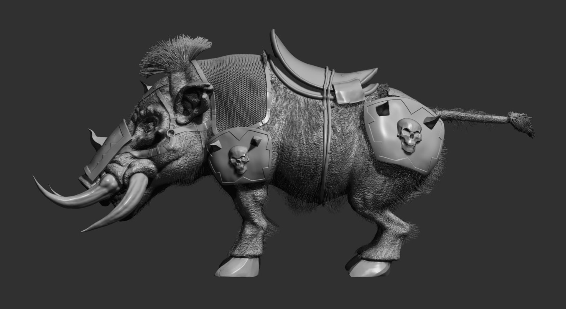 3D Fantasy Armored Wild Boar Model - TurboSquid 1467687